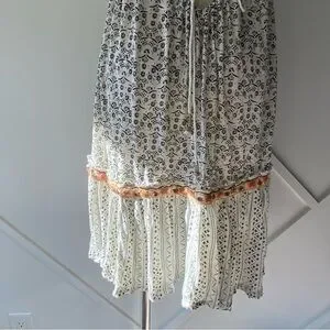 Free People | Dresses | Free People Borderline Floral Boho Linen Blend ...
